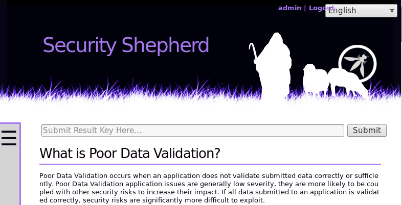 Owasp Security Shepherd – Poor Data Validation – Solution – LSB – Linux Security Blog